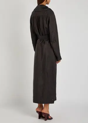 Dries Van Noten Minimal Striped Trench Coat