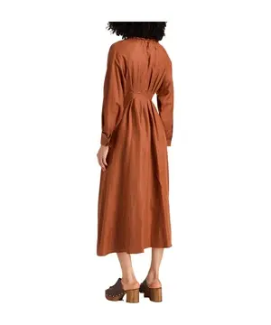 Max Mara Long Sleeve Ruffled V-neck Dress