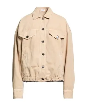 Brunello Cucinelli Stylish Solid Color Denim Jacket - Nude