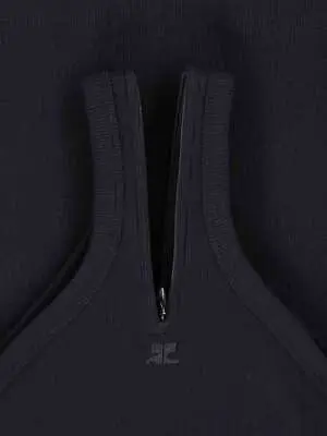 COURREGES Courrèges Ribbed Criss-cross V-neck Tank Top