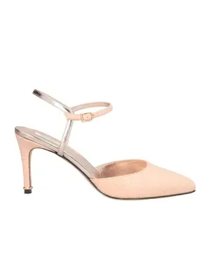 Max Mara Snakeskin-embossed Stiletto Pumps With Ankle Strap - Nude