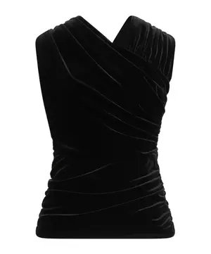 GANNI Solid-color Sleeveless Vest - Black