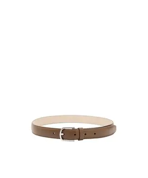 TOTEME Solid Color Slim Leather Belt - Nude