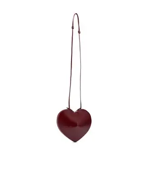 Alaïa Heart-shaped Glossed Leather Cross-body Bag