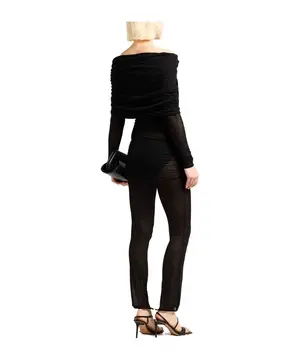 Saint Laurent Off-the-shoulder Knit Maxi Dress