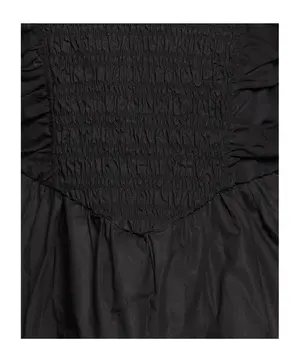 GANNI Sleeveless Square Neck Puff Sleeve Blouse