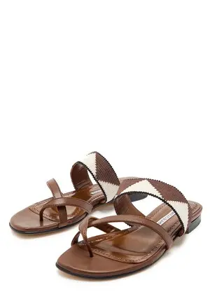 Manolo Blahnik Leather Sandals - Brown