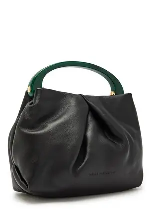 Dries Van Noten Leather Top Handle Bag - Black