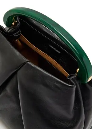 Dries Van Noten Leather Top Handle Bag - Black