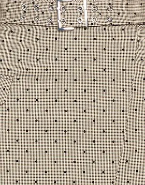 GANNI Houndstooth Mini Skirt With Belt Detail