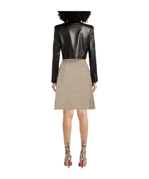 GANNI Houndstooth Mini Skirt With Belt Detail
