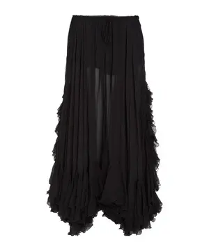 Chloé Ruffled Sheer Silk-chiffon Maxi Skirt - Black