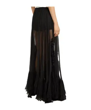 Chloé Ruffled Sheer Silk-chiffon Maxi Skirt