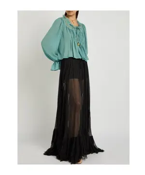 Chloé Ruffled Sheer Silk-chiffon Maxi Skirt