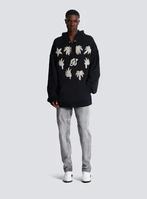 Balmain Embroidered Badge Hoodie