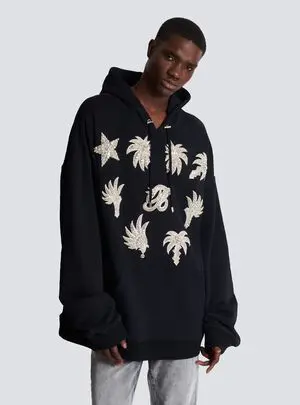 Balmain Embroidered Badge Hoodie