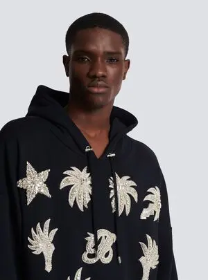 Balmain Embroidered Badge Hoodie