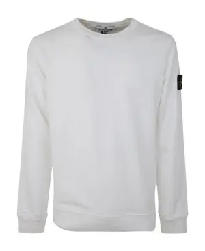 Stone Island Logo Patch Crewneck Sweatshirt - White