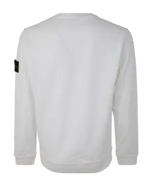 Stone Island Logo Patch Crewneck Sweatshirt - White