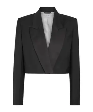 Givenchy Wool And Mohair-blend Cropped Blazer - Black