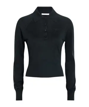 Givenchy Cotton And Silk-blend Polo Top - Black