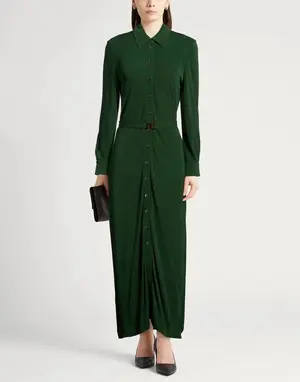 Tory Burch Solid Color Long Sleeve Shirt Dress