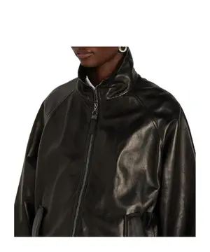 Brunello Cucinelli Funnel-neck Leather Jacket