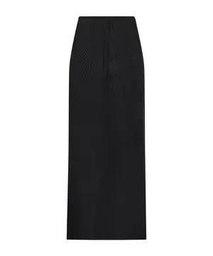 Saint Laurent Solid Color Tulle Midi Skirt - Black