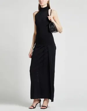 Saint Laurent Solid Color Tulle Midi Skirt