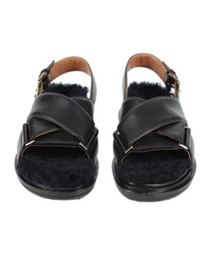 Marni Flat Sandals With Sheepskin Lining
