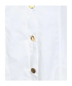 GANNI Solid Long Sleeve V-neck Shirt