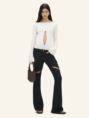 COURREGES Off-shoulder Flared Sleeve Bodysuit