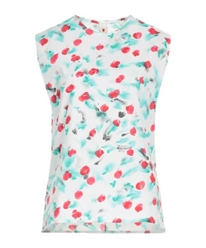 Marni Floral Sleeveless Zip Up Top - White