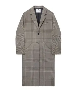 COURREGES Cocoon V-neck Checked Coat - Gray