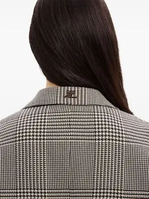 COURREGES Cocoon V-neck Checked Coat - Gray