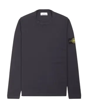 Stone Island Logo Patch Crewneck Knitted Jumper - Blue