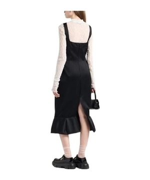 Marni Sleeveless Satin Dress With Ruffled Trim