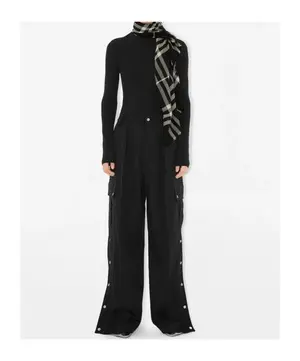 Burberry Check Printed Frayed-edge Scarf