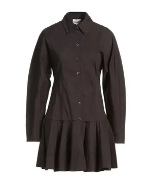 GANNI Simple Solid-color Shirt Dress - Black