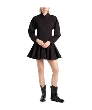 GANNI Simple Solid-color Shirt Dress