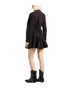 GANNI Simple Solid-color Shirt Dress