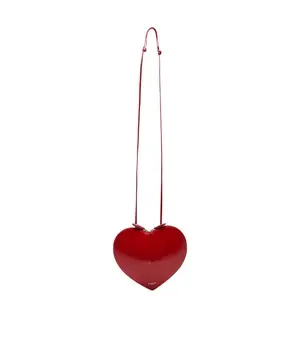 Alaïa Alaia Glossed Leather Heart Cross-Body Bag Red