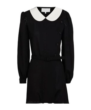 MAISON MARGIELA Long-sleeved Shirt Dress With Belt - Black