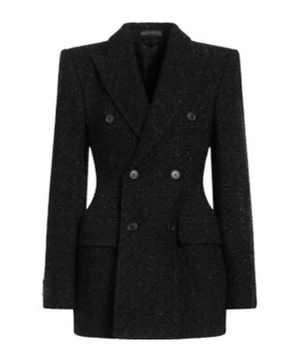 Balenciaga Double-breasted Metallic Blazer - Black