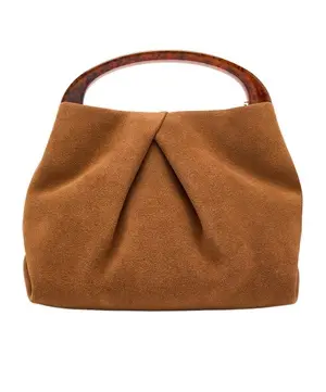 Dries Van Noten Crisp Suede Top Handle Bag - Brown