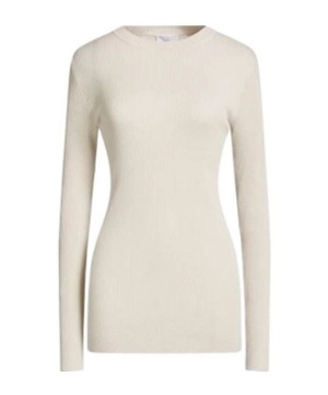 Brunello Cucinelli Ribbed Knit Long Sleeve Top - White