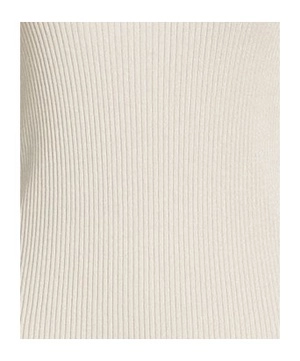 Brunello Cucinelli Ribbed Knit Long Sleeve Top - White