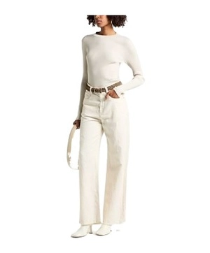 Brunello Cucinelli Ribbed Knit Long Sleeve Top - White