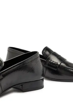 Dries Van Noten Square-toe Leather Loafers