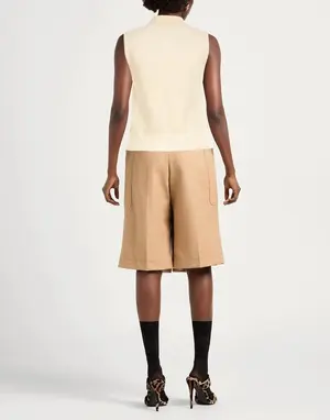 GANNI Fashion Solid Color Sleeveless Knit Top